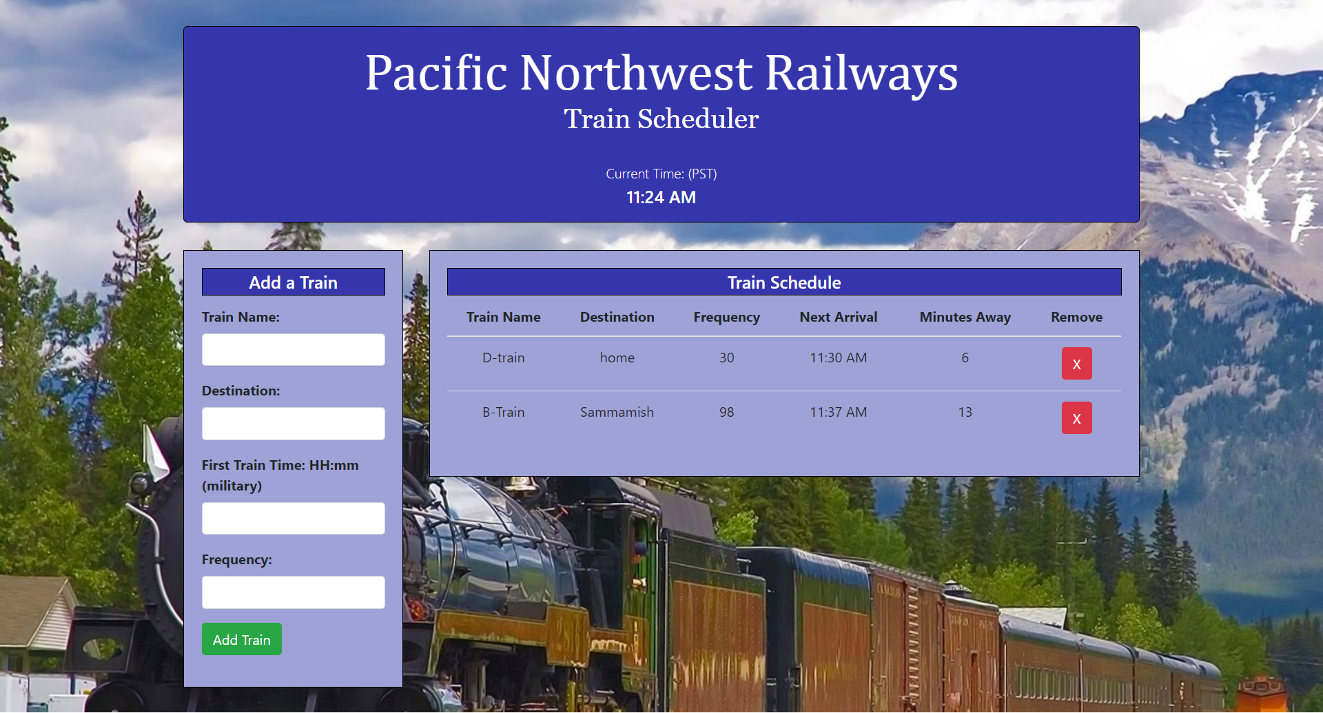 GitHub - packleader206/Train-Scheduler: Pacific Northwest Train-Scheduler